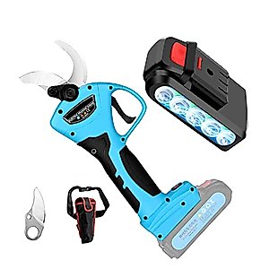 Vrseis Electric Pruning Shears for Garden Lithium Battery Powered Secateur 40mm/1.57 Inch Tree Branch Cutters Cordless Pruning Shears with Toolbox (Size : 4.0 Cordless 1 Battery)