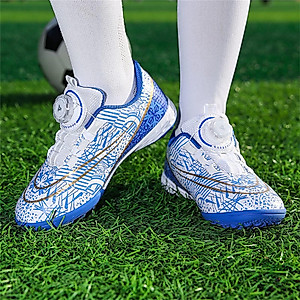 jioovziy Football Shoes for Boys Size 7.5 Unisex's Football Soccer Shoes Professional Soccer Shoes for Unisex-Adult Walking Athletic White