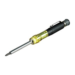 Klein Tools 2-in-1 Precision Screwdriver Set with Insulated Phillips and Slotted Bits + 4-in-1 Electronics Pocket Screwdriver