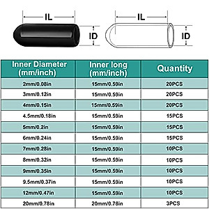 158 PCS Round Rubber End Caps, Vinyl Tube Bolt Cap, Screw Bolt Screw Rubber Thread Protector Caps Cover