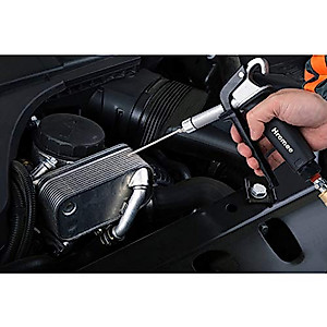 Hromee 12 Pieces High Flow Air Blow Gun Kit with Safe Quiet Xtreme Nozzles Rubber Tip 6/12 Inch Extension Chip Guard and Needles Duster Gun and Air Compressor Accessories