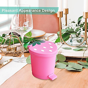 DISPRA Trash Can - Strawberry Junk Bin | Garbage Bin Waste Paper Organizer for Home Offices Living Room Kitchen | Countertop Storage Bucket | Countertop Trash Can - Trash Can