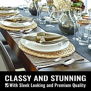 HIWARE 48-Piece Silverware Set with Steak Knives for 8, Stainless Steel Flatware Cutlery Set For Home Kitchen Restaurant Hotel, Kitchen Utensils Set, Mirror Polished, Dishwasher Safe