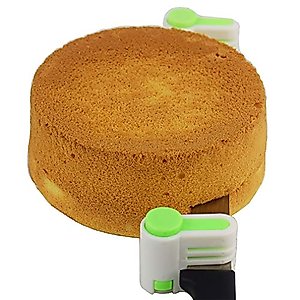2PCS DIY Cake Slicer , Stratification Auxiliary , Bread Slice , Toast Cut, 5 Layers Leveler Slicer , Kitchen Fixator Tool (2, Green)