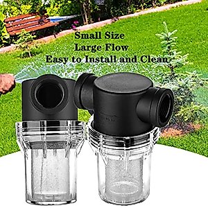 Garden Hose Sediment Filter Attachment Water Filter T Strainer 3/4" with 40Mesh Filter Screen Plastic Inline Hose Filter Twist-On Pipe Strainer for Pressure Washer,RV