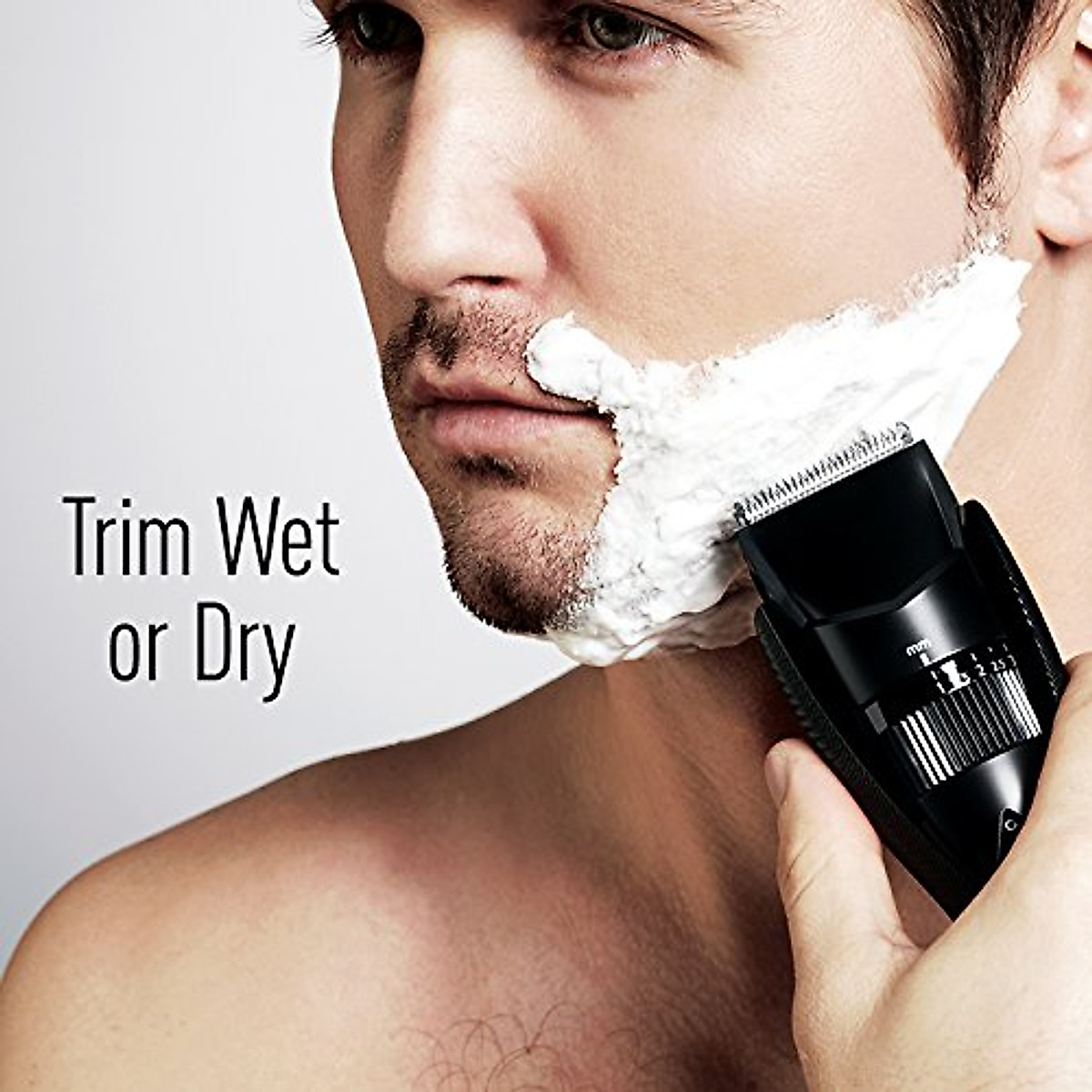 Panasonic Wet and Dry Cordless Electric Beard and Hair Trimmer for Men, Black, 6.6 Ounce