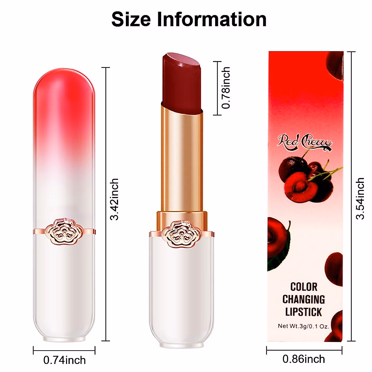 BINGBRUSH 2Pcs Color Changing Lipstick Queen,Long Lasting Lip Care Moisturizer Lip Balm Magic Lip Gloss Lip Tint Stain Glossly Makeup Lipstick Set for Women