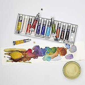 Winsor & Newton Cotman Watercolor Paint Set, 12 Colors, 8ml (0.27-oz) Tubes
