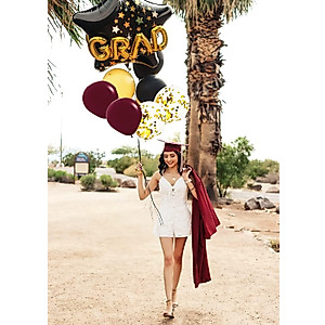 Burgundy Birthday Party Decorations Women Fall/Fall Bridal Shower Decorations/Graduation Decorations Maroon Gold 2024/Burgundy Graduation Party Decorations Maroon Gold Balloons FSU