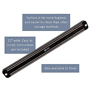 CHEF'S VISION Cosmos Knife Set Bundled With BEHOLD Wall-Mounted Magnetic Holder Black