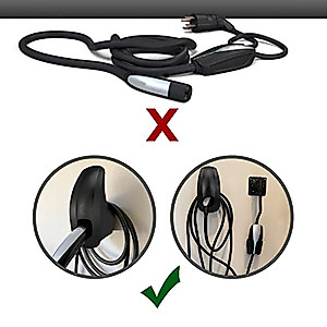 SEVEN SPARTA Charging Cable Holder with Chassis Bracket for Tesla Model 3 Model Y Model X Model S Charger Cable Organizer Tesla Accessories Car Wall Connector (Black)