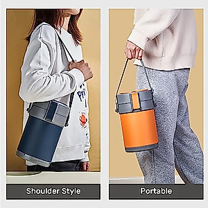 TTrpuon 82oz Thermos For Hot Food container 8 Hours, 3 Tier Wide Mouth Insulated Food Container, luncheaze lunch box for Work Office Outdoors Picnic (Stainless steel)