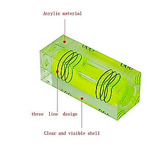 High precision mini level bubble, mini level bubble, three line level ball, level ruler, household level (40 * 15 * 15mm green 4PCS)