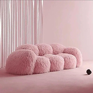 Generic Modern Nordic Plush Sofa Chair – Luxury L-Shaped Living Room Couch 106.29in, Pink