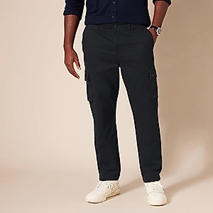 Amazon Essentials Men's Slim-Fit Stretch Cargo Pant (Available in Big & Tall), Black, 34W x 30L