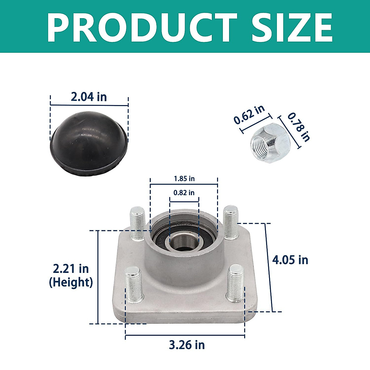 Drive-up Golf Cart Front Wheel Hub for Yamaha G2/G8/G9/G14/G16/G19/G22/G29 Drive Models, OEM JG5-WF511-10-00 JG5-WF511-00