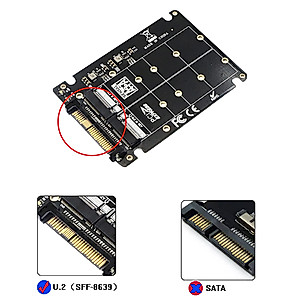 CERRXIAN SFF-8639 NVME U.2 to NGFF M.2 M Key & B Key SSD Adapter for 2280 2260 2242 2230 SSD (Not SATA Interface)