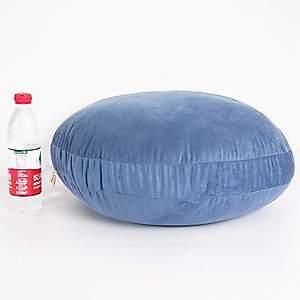 Hodeco Round Throw Pillow 18x18 for Kids 100% Polyester Filling Super Soft Cushion Ultra Fluffy Down-like Touch Decor Round Floor Pillow for Couch Bed Sofa, Navy Blue, 1 Piece