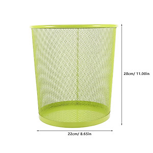 MAGICLULU Mesh Waste Basket Round Trash Can Open Top Wastebasket Recycling Bins Garbage Waste Basket Metal Trash Bin for Home Office Workspace Green