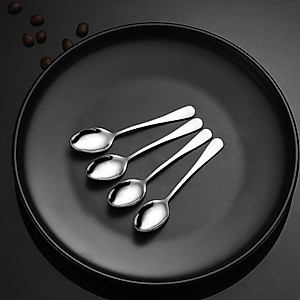 Hosybal Small Appetizer Demitasse Spoons Stainless Steel Set of 10, 4.7 Inches, Salad Dessert Coffee Cocktail Espresso Flatware (4.7-inch Small Coffee Spoons, 10 Pcs)
