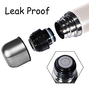 Stainless Steel Leather Vacuum Insulated Mug Beach Girl Thermos Water Bottle for Hot and Cold Drinks Kids Adults 16 Oz