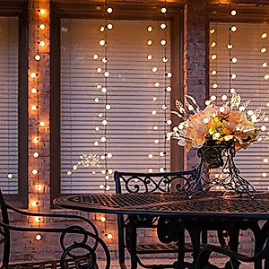 Pallerina 25Ft Frosted White String Lights with 27 G40 Globe Light Bulbs, Frosted Outdoor String Lights for Backyard Porch Balcony Party Wedding Umbrella, G40 5 Watt Bulbs E12 Base- Black Wire