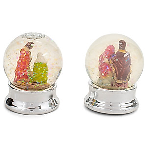 Dicksons Holy Family Christmas Nativity Snow Globes 2 Assorted, 12 Pack