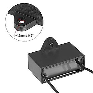 uxcell Ceiling Fan Capacitor CBB61 4.5uF 350V AC 2 Wires Metallized Polypropylene Film Capacitor 47x29x18mm for Electric Fan Pump Motor Generator