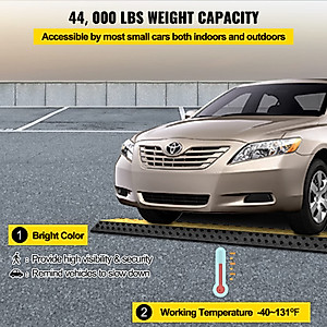 Happybuy 1 Pack of 3-Channel Rubber Cable Protector Ramps Heavy Duty 44000Lbs Load Capacity Cable Wire Cord Cover Ramp Speed Bump Driveway Hose Cable Ramp Protective Cover