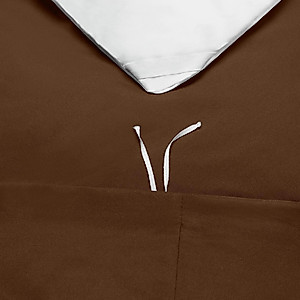 ABP Collection Duvet Set - Queen, Chocolate 100% Cotton 800 Thread Count Duvet Cover Sets (1 Zipper Closure Duvet Cover, 1 Fitted Sheet with 21" Deep Pocket, 2 Pillow Shams) 4 Pieces Duvet Cover Set