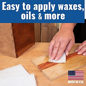 Peachtree Woodworking Supply 10 Pack of White Non Scratch Non-Woven Pads for Cleaning/Polishing and Multi Purpose Use in Your Home •Workshop or DIY Garage Shop Made in The USA