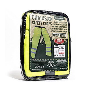 FORESTER Chainsaw Chaps for Men - Adjustable Belt - Chain Saw Chaps for Men, Apron Style W/Pocket, Chainsaw Safety Equipment, Chainsaw Safety Gear, Chainsaw Safety Chaps for Weed Eater