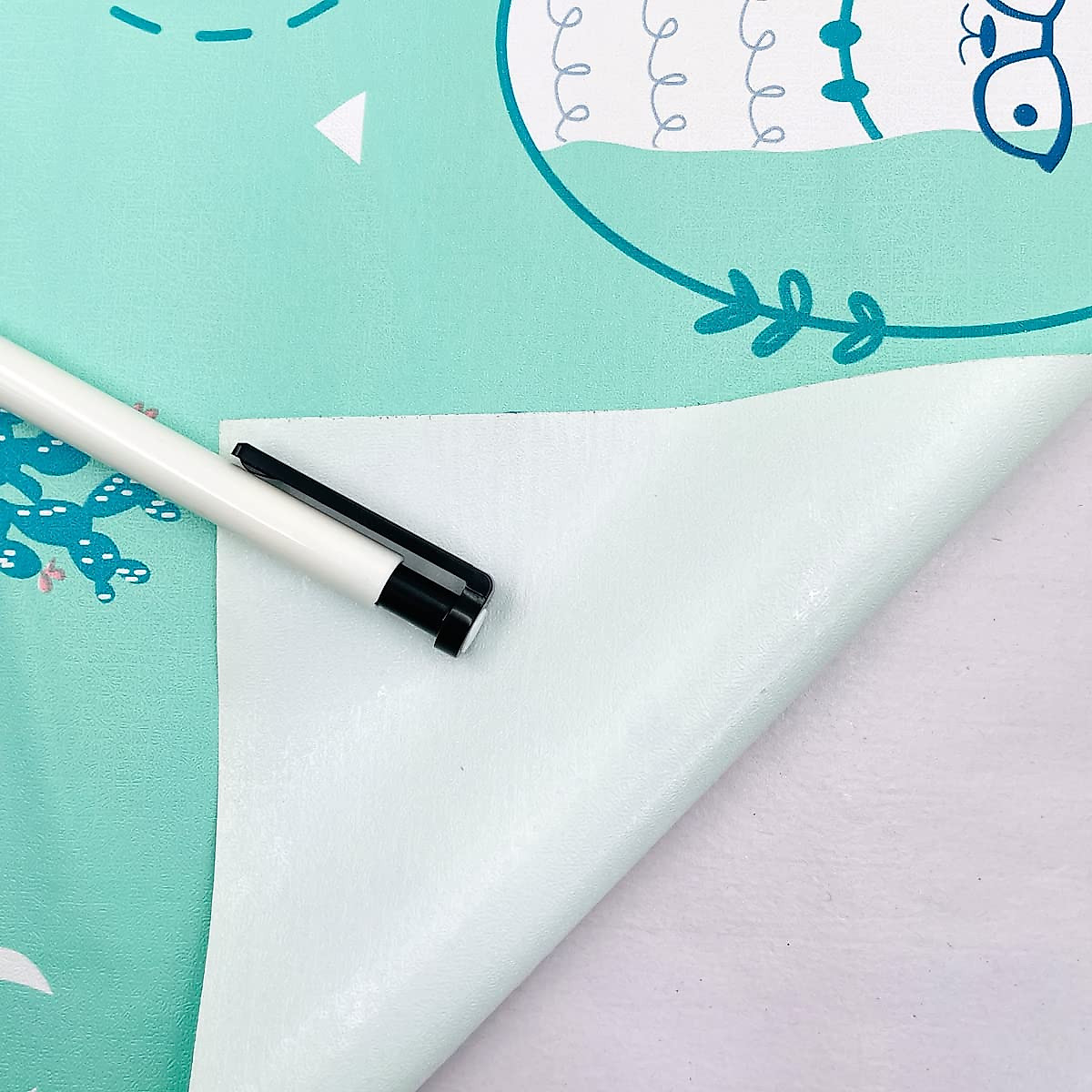 Yifasy Shelf Liner Alpaca Cactus Self-Adhesive Waterproof Drawer Paper Protect Furniture Wall Surface Decor Toy Storage Trunk 118x17.7 Inch