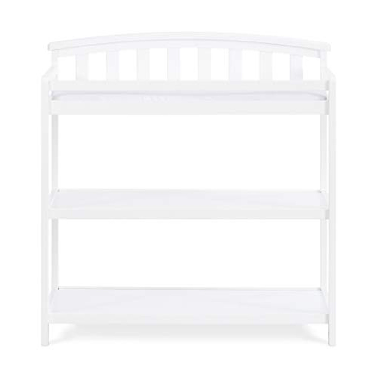 Child Craft Infant Changing Table, Water-Resistant Pad and Safety Strap, Anti-Tip Kit Included to Prevent Tipping, Non-Toxic, Baby Safe Finish (Matte White)
