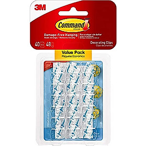 Command Clear Hooks Small - 80 Indoor Mini Plastic String Light Clips for Wall, Christmas, Cable, Wire and Hanging with 96 Adhesive Strips and Wholesalehome Hook Torpedo Level