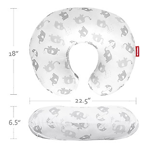 Nursing Pillow Cover Grey Elephant for Infant, Snug Fits Boppy Nursing Pillows Breastfeeding Nursing Pillow Slipcovers Super Soft for Breastfeeding Moms