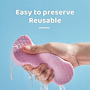 INGVY Dry Brushing Body Brush 3D Magic Sponge Bath Sponge Body Dead Skin Remover Exfoliating Massager Cleaning Shower Brush Peeling Sponge (Color : White)