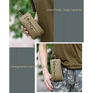 LCYWXWS Water Bottle Carrier Holder with Carabiner, 16 oz Tactical Water Bottle Pouch with Belt Hook, Bottle Sleeve for Sports Gym Hiking Camping Walking(Brown)