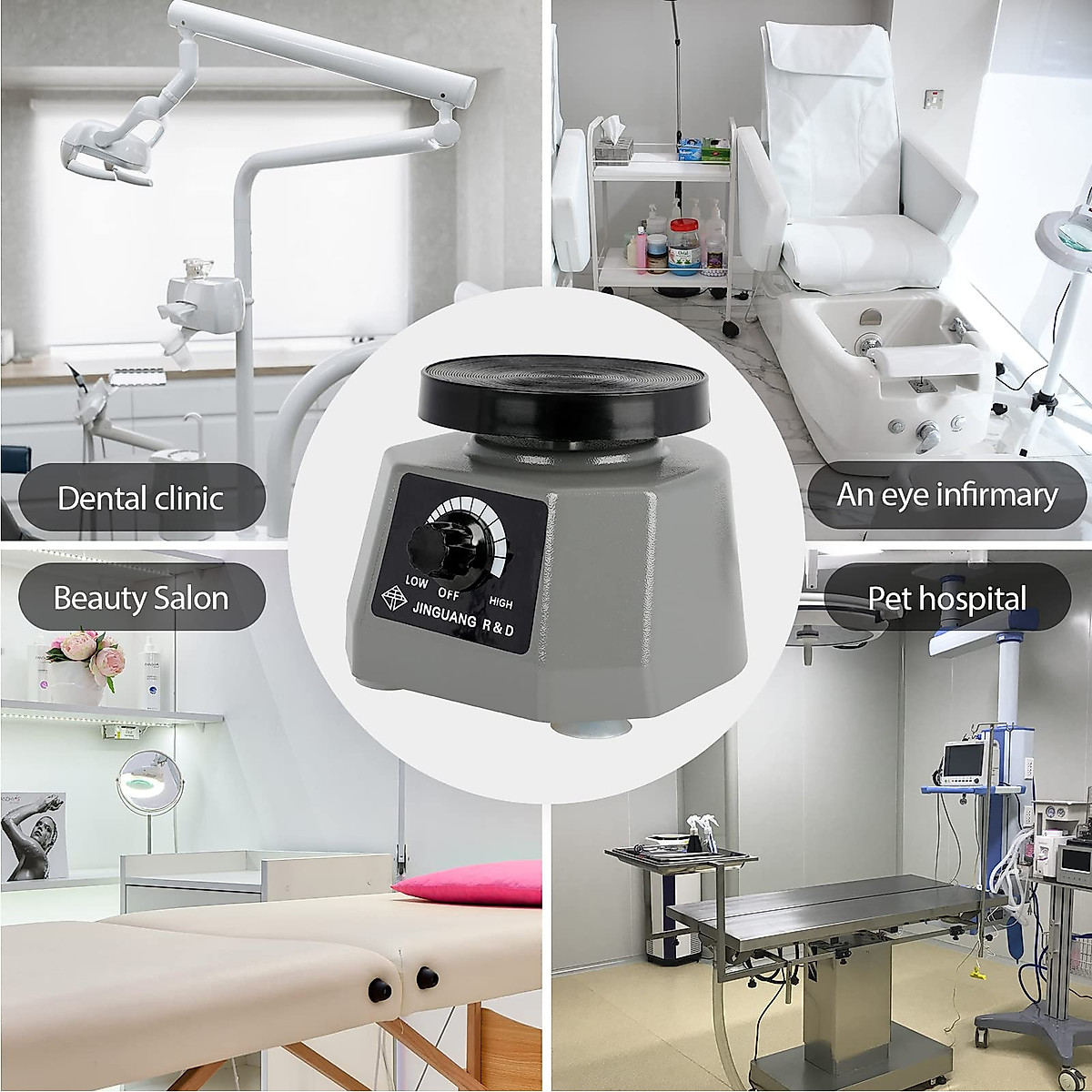 GELTTULU Lab Vibrator 4" Oscillator Round Shaker Plaster Vibrator Plate Dental Equipment Machine for Mixing 110V 100W