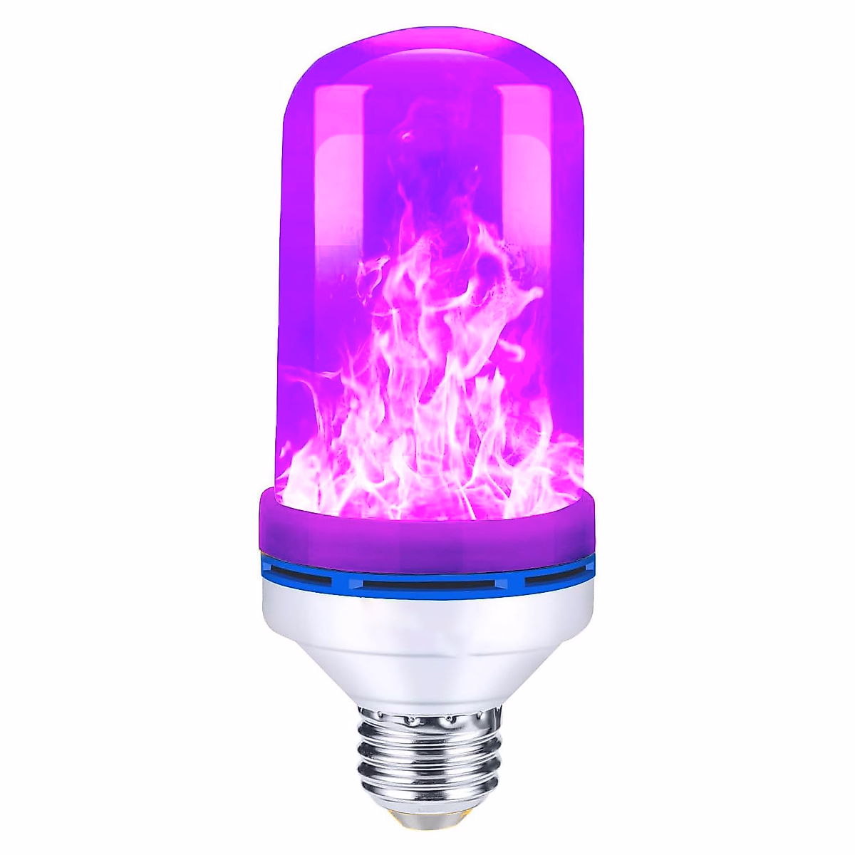 LeiNetfor Upgraded LED Flame Light Bulbs, 4-Mode Flickering Light Bulbs with Gravity Sensor, E26 Fire Light Bulb for Porch Party Patio Home Halloween Christmas Indoor Outdoor (Purple, 1)