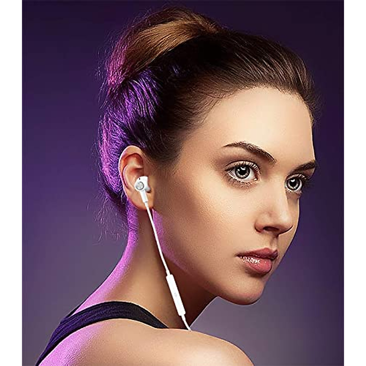 Hi-Res Extra Bass Earbuds Noise Isolating in-Ear Headphones Wired Earbuds with Microphone for iPhone, iPad, MP3, Huawei, Samsung, Lightweight Earphones with Volume Control 3.5mm Jack Headphones