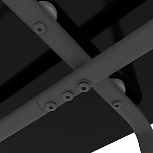 YISH W24181016 Console Modern Minimalist Porch Black Leg, Double Tempered Tea Rectangular, Glass Sofa Table for Entryway Living Room Bedroom Metal Frame