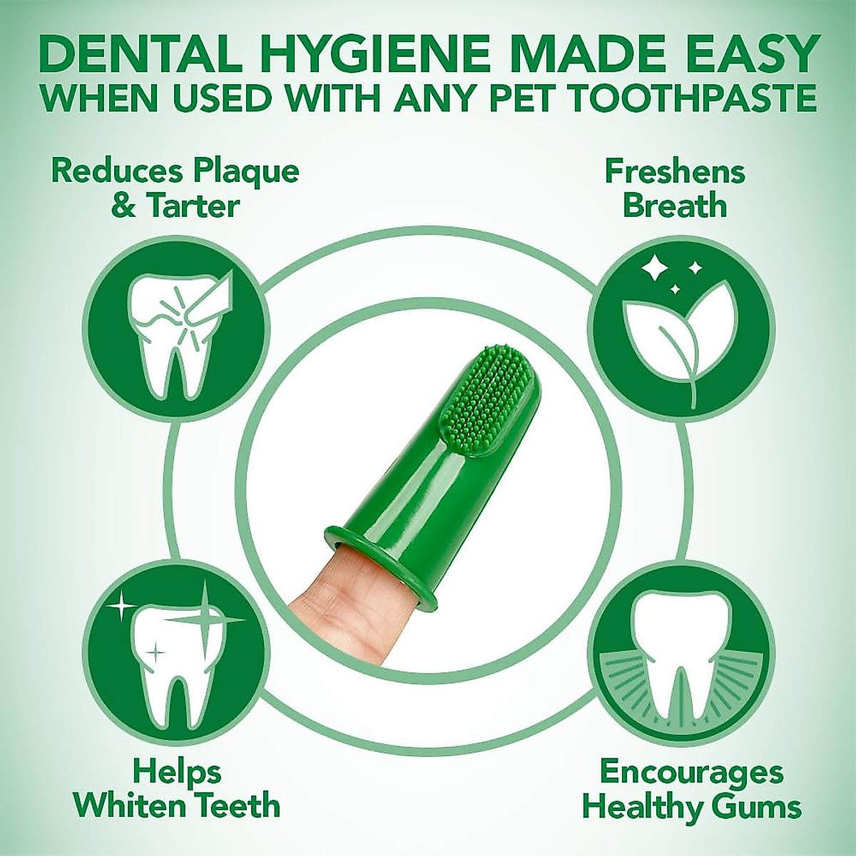 Vet's Best Vet’s Best Dog Toothbrush | Easy Teeth Cleaning for Dog Dental Care, Perfect for Dogs and Cats | Comes With 10 Soft Finger Brushes Per Pack