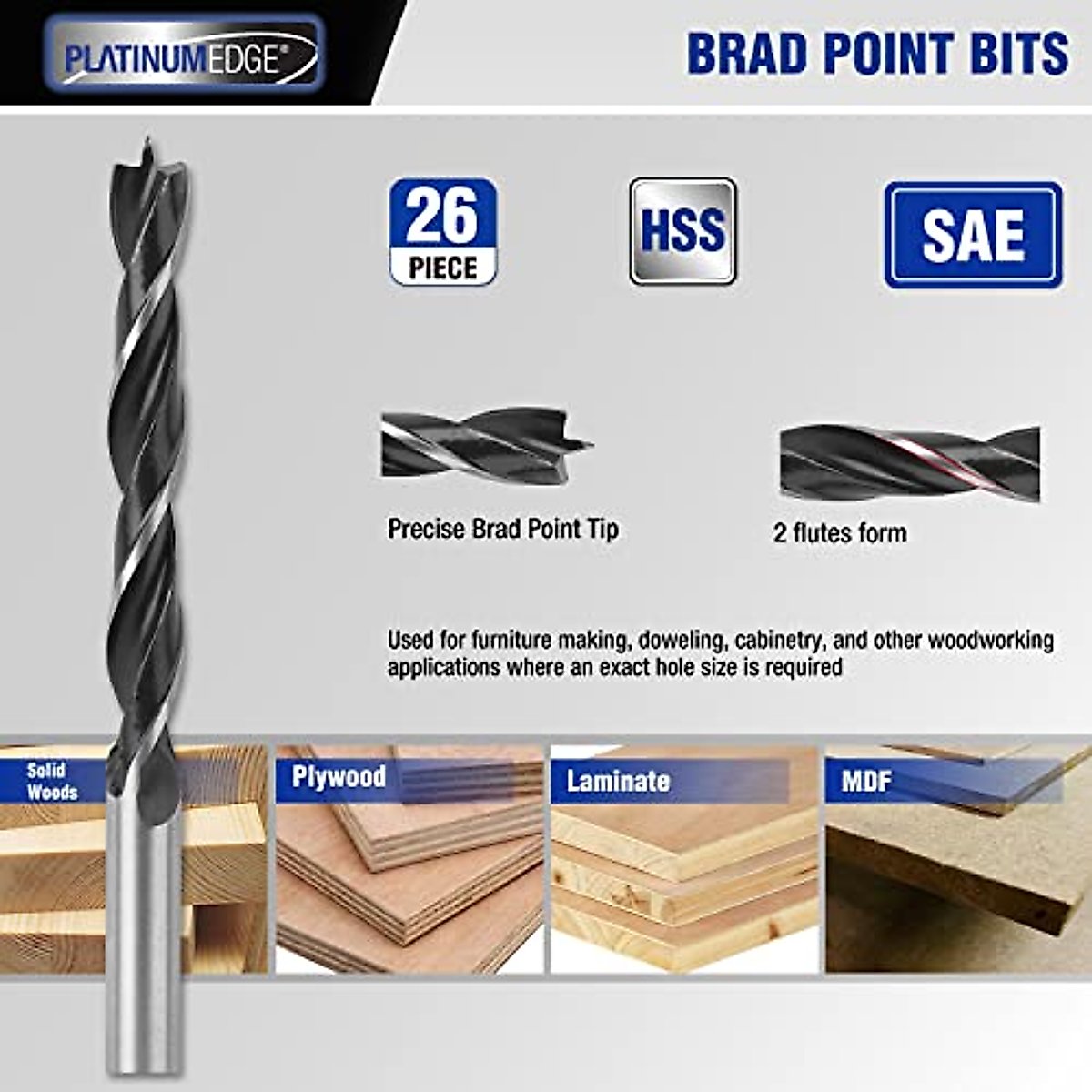 PLATINUMEDGE 140PC Multi-Purpose Drill Bits Set, 88PC Titanium Twist Drill Bits 26 Pieces Masonry Drill Bits 26 Pc Brad Point Drill Bits, with Hard Storage Case, for Wood, Metal, Masonry, etc.
