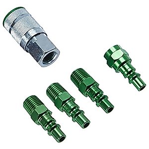 ColorFit by Milton Coupler & Plug Kit - (A-Style, Green) - 1/4" NPT, (5-Piece) -S-305AKIT