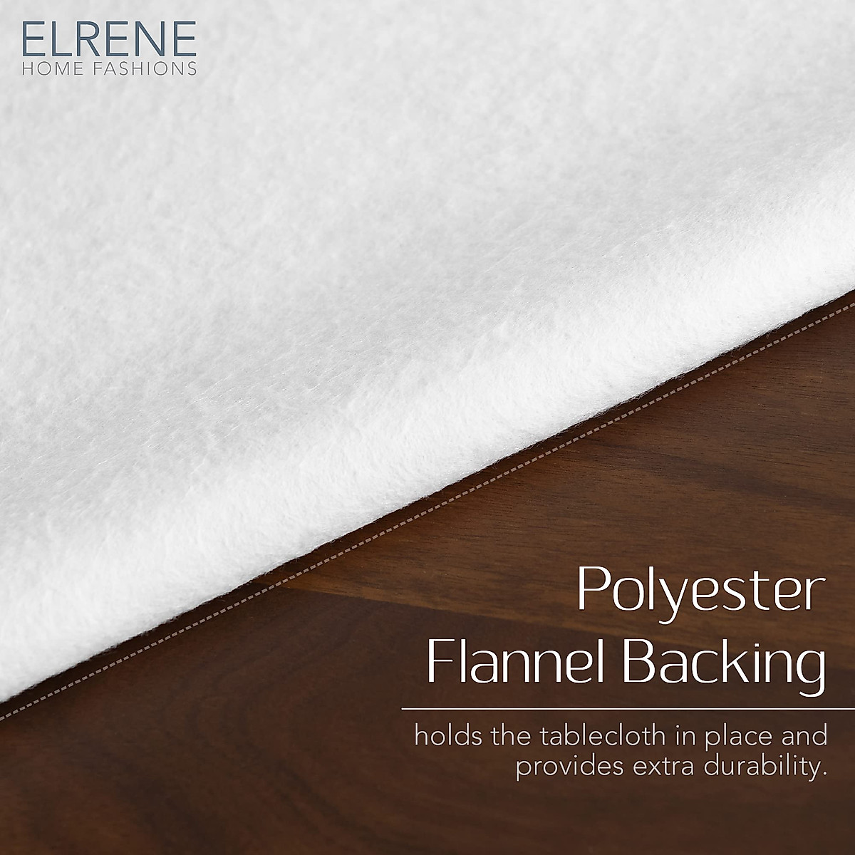 Elrene Home Fashions Monterey Linen Inspired Water- and Stain-Resistant Vinyl Tablecloth with Flannel Backing, 52 inches X 70 inches, Rectangle, Sage