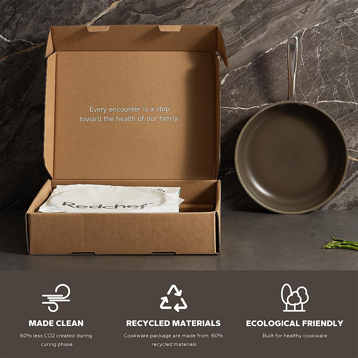 Redchef Nonstick Frying Pan Skillet, 11.5 Inch Titanium Frying Pan, Healthy Ceramic Frying Pan, Non Toxic Frying Pan, PFAS PFOA & PTFE Free, Dishwasher and Oven Safe, Compatible with All Cooktops