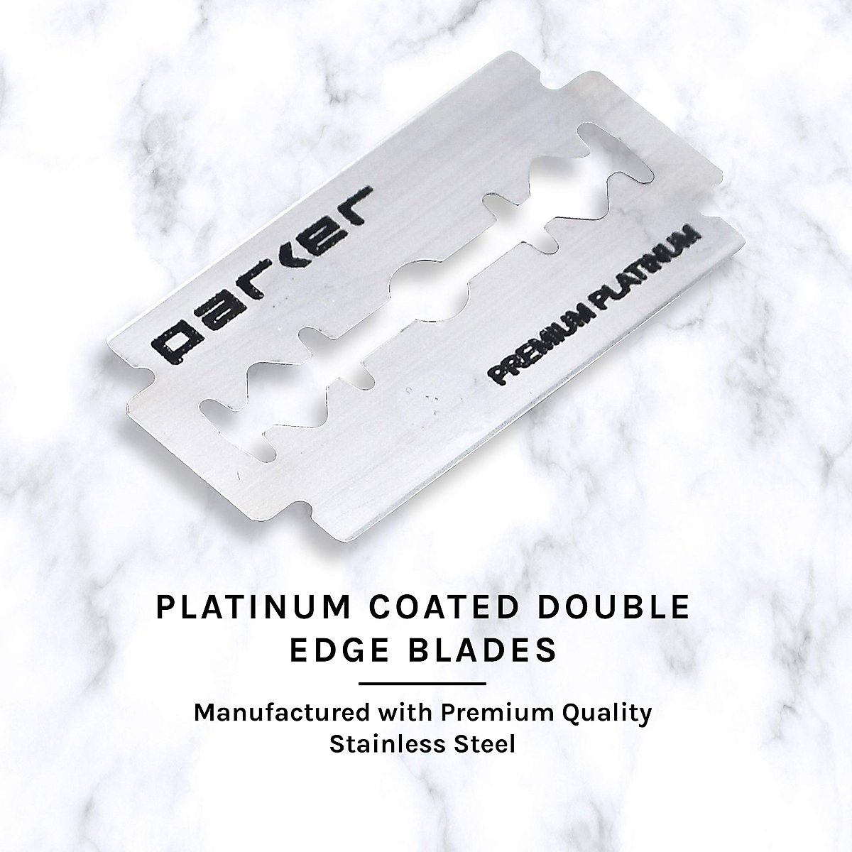 Parker THE CONVERTIBLE 69CR Duel Head Double Edge Safety Razor with Both Open and Closed Comb Heads Included to Customize your Shave, Includes 5 Parker Blades too