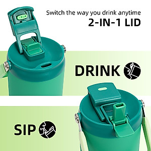 Greylock 30 oz Tumbler with Handle, Vacuum Insulated Tumblers with Flip Straw and Top Handle, Reusable Tumbler with Lid and Straw for Home, Office or Car, Leak-Proof Travel Mug, Keep Cold for 24 Hrs