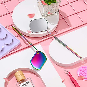 4 Pieces Mirror for Eyelash Lash Mirror for Eyelash Extensions Square Mirror Stainless Steel Eyelash Mirror Dental Mirror Lash Tools Beautiful Mirror